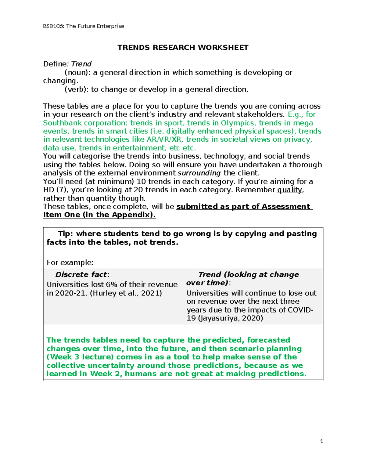04 Tutorial - trends research - TRENDS RESEARCH WORKSHEET Define: Trend ...