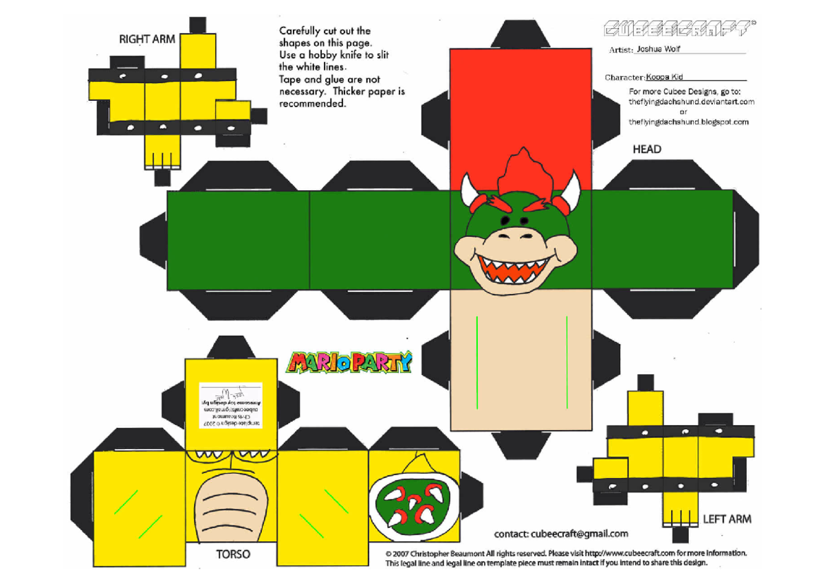 Koopa kid from mario cart paper toy paper craft - Arte - Studocu