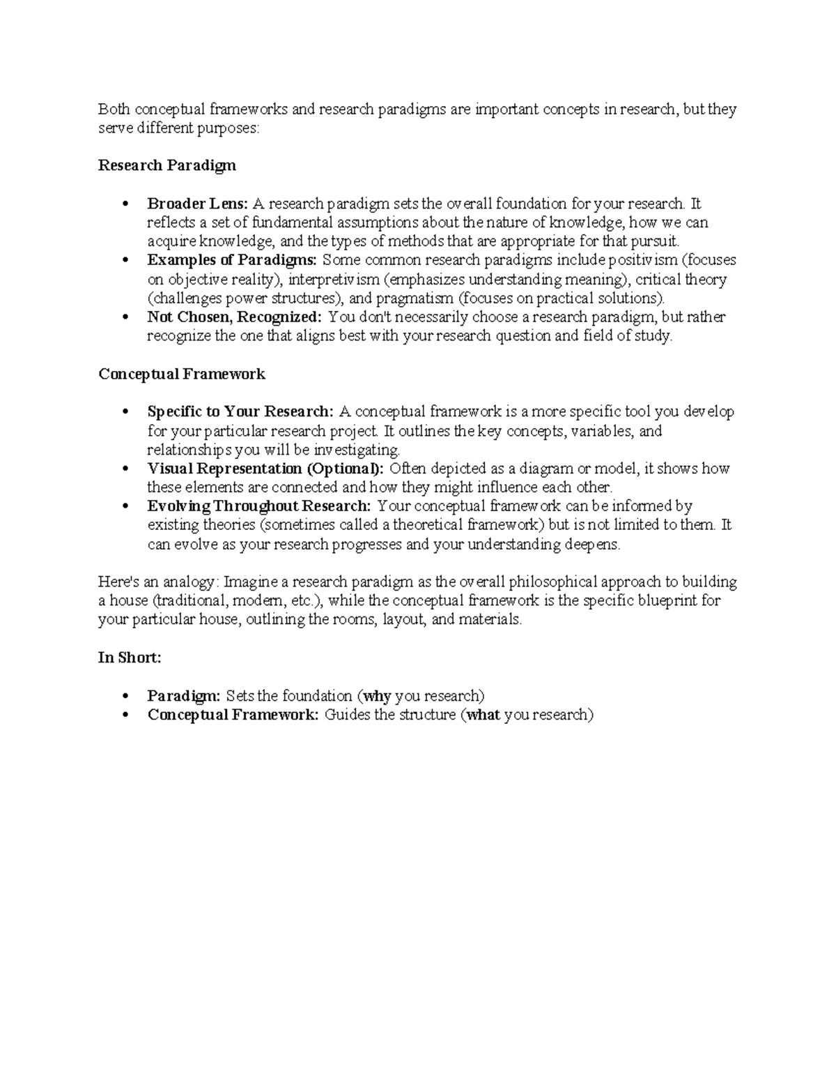 RD-vs-CF - Notes - Both conceptual frameworks and research paradigms ...