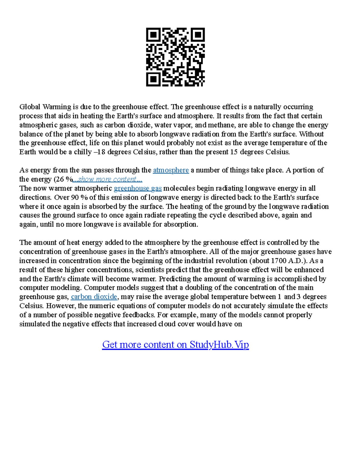Introduction Global Warming Essay - Global Warming is due to the ...