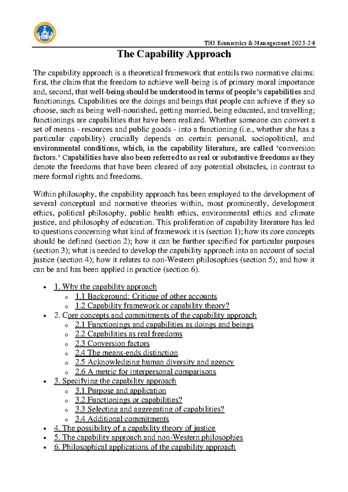 NAS 5 The Capability Approach - The Capability Approach The capability ...