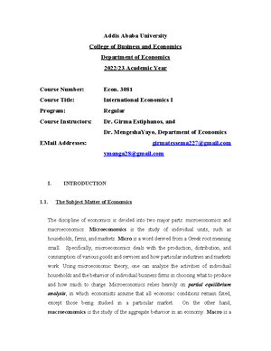 Chapter-1 on introduction to economics as freshman course ...