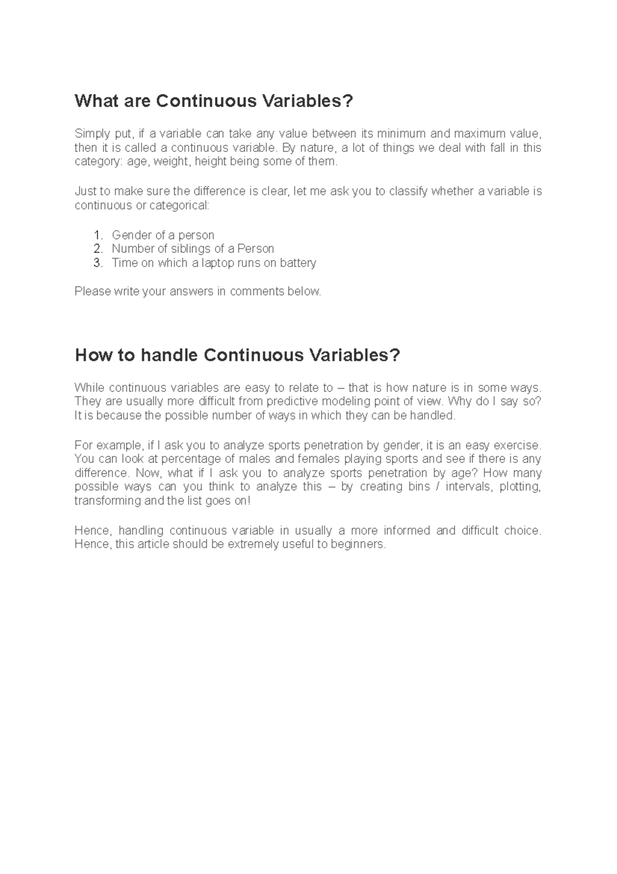 Continious Numerical variables - What are Continuous Variables? Simply ...