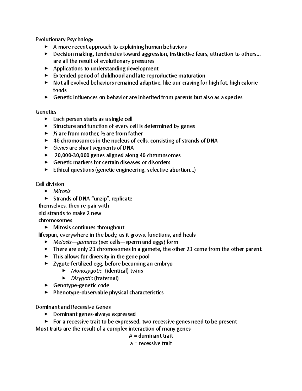 Ch. 2 Biological Beginnings - Evolutionary Psychology } A more recent ...