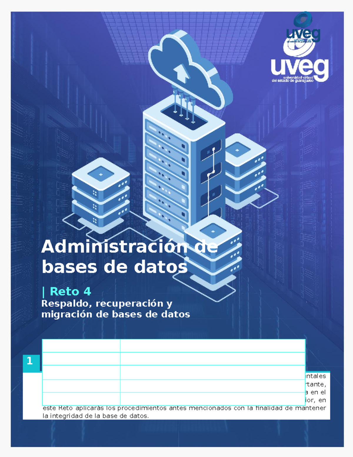 Plantilla - Administración de Base de datos como administrador una base de datos - 1 ...