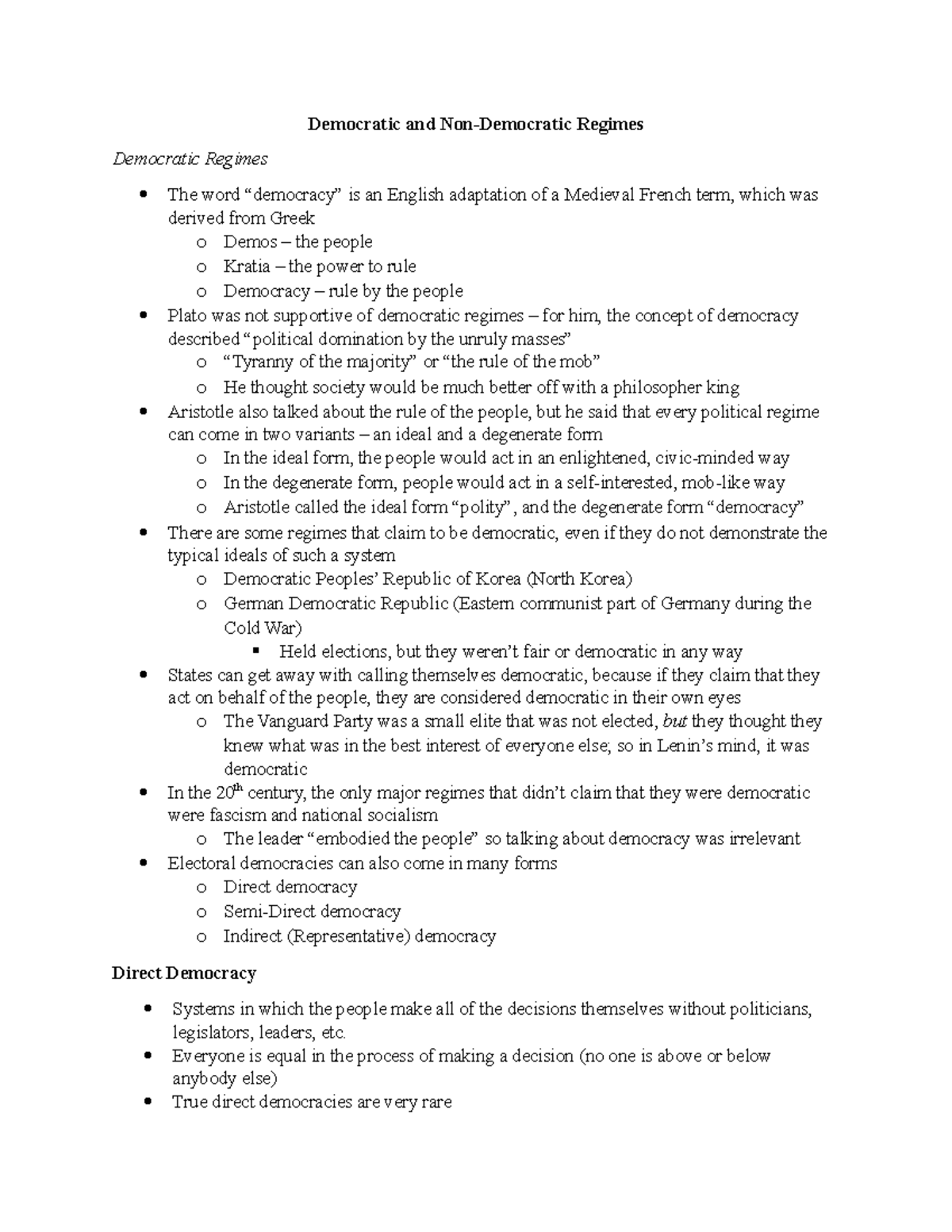 Lesson 7-9 - Democratic and Non-Democratic Regimes - Democratic and ...