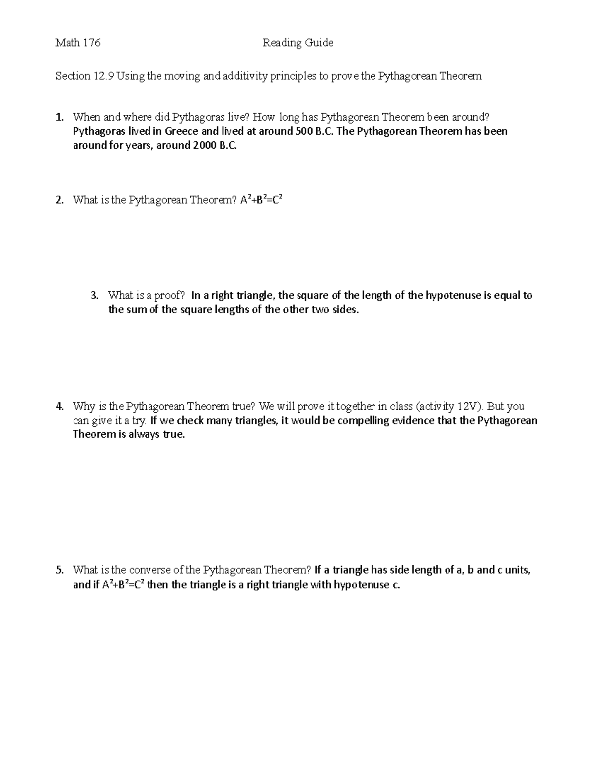 12.9 reading guide - notes from book - Math 176 Reading Guide Section ...