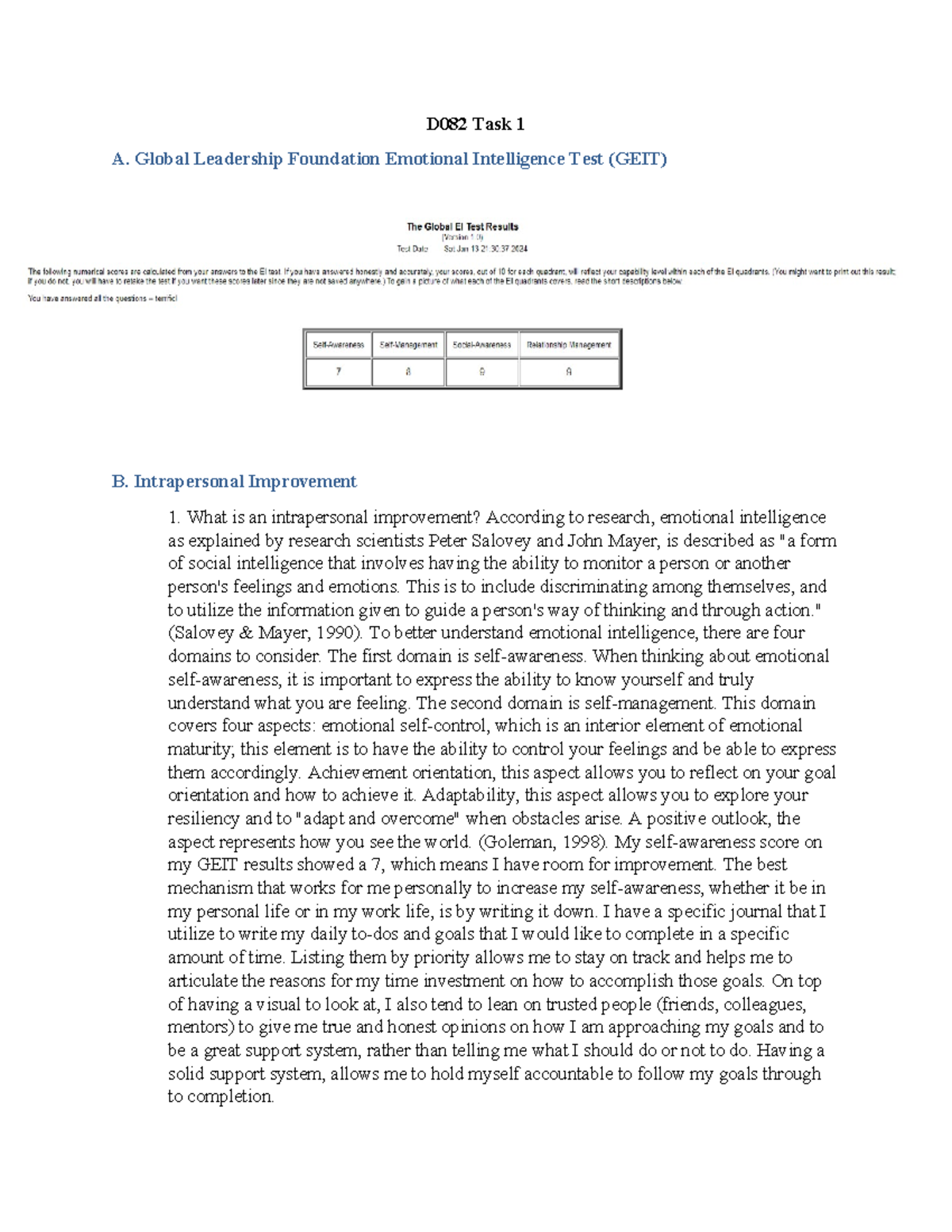 Miracle Anonas D082 CHM1 Task 1 - D082 Task 1 A. Global Leadership ...