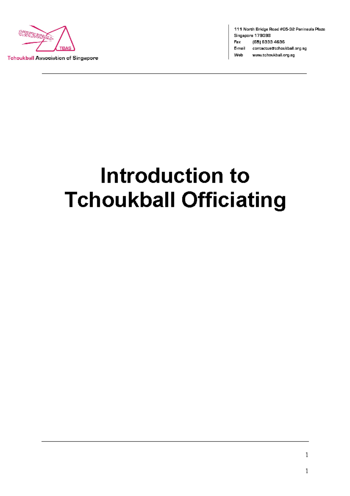 3. Tchoukball Court Official Handbook NTU - - Studocu