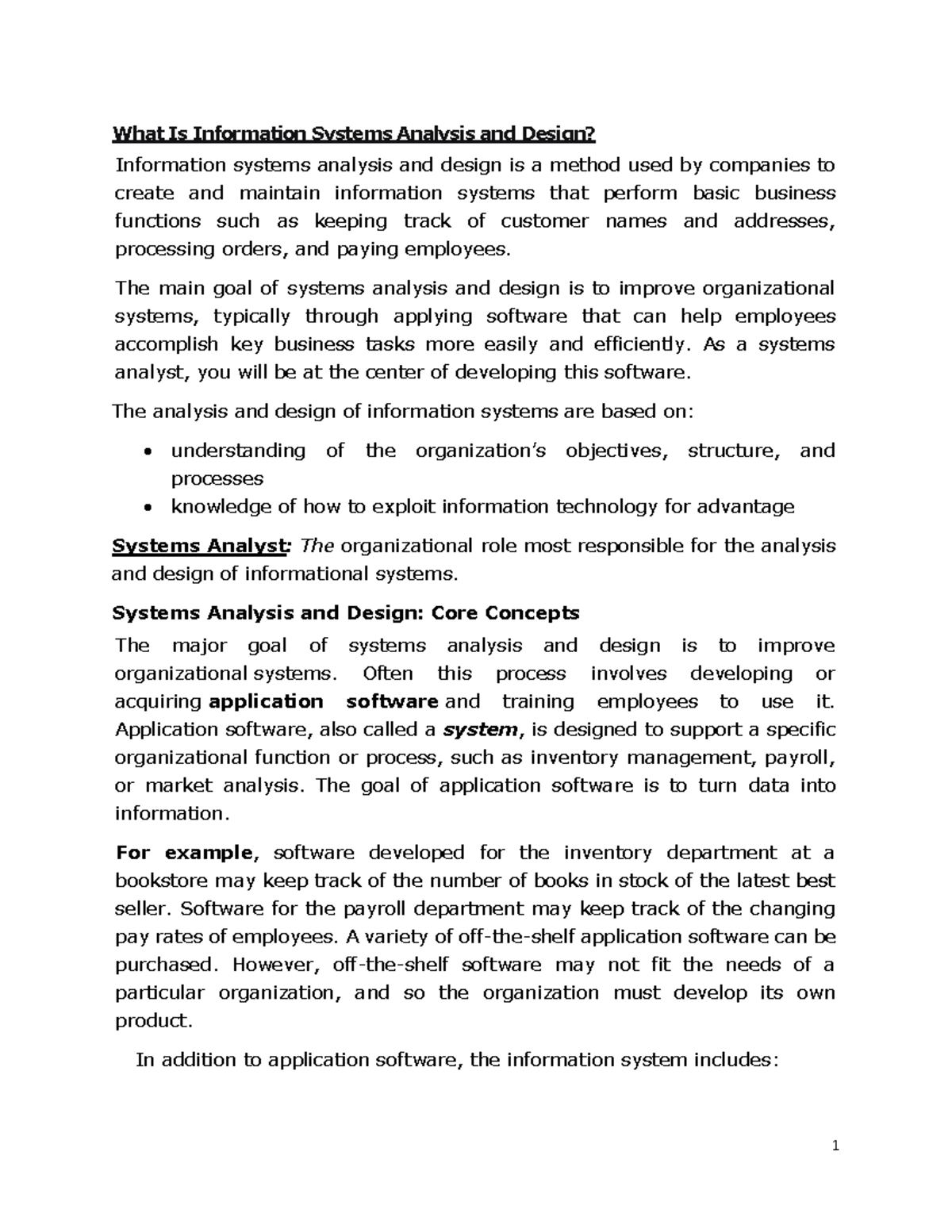 Oosad- Introduction - dfdfdfdf - What Is Information Systems Analysis ...