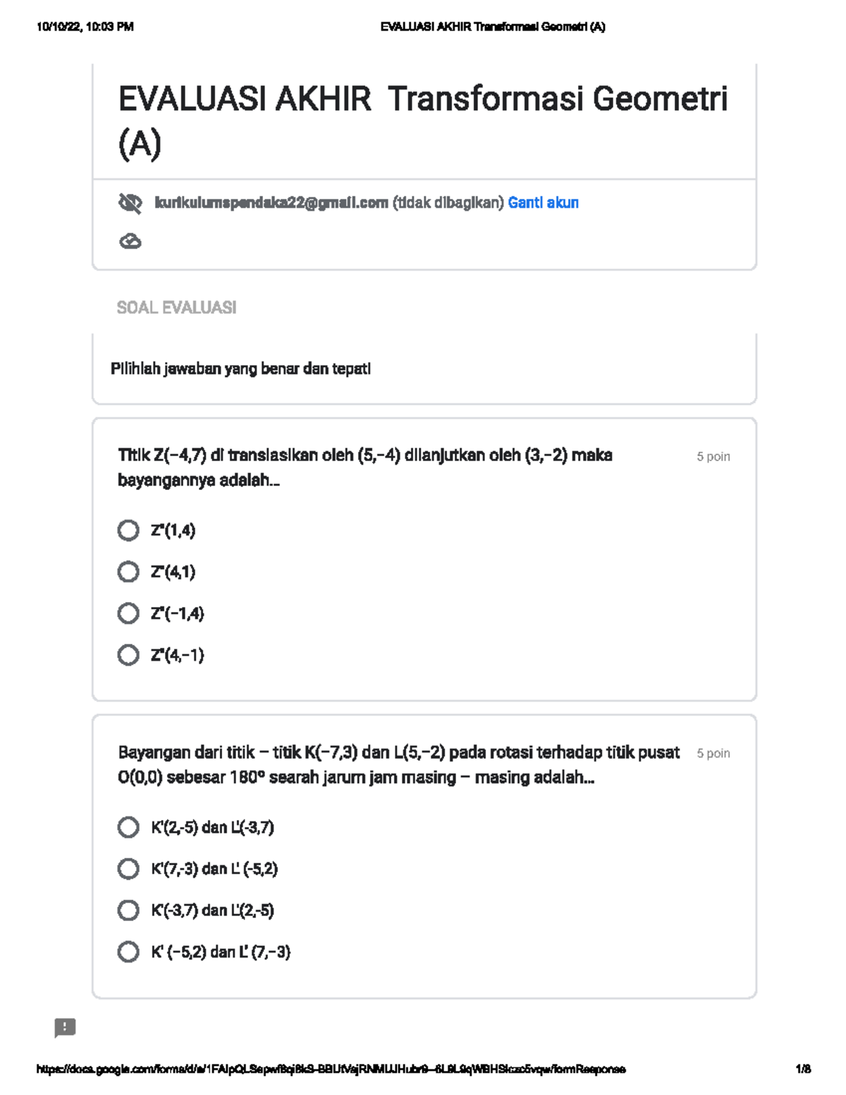 Transformasi 1 merged - transformation - Mathematics Science - Studocu