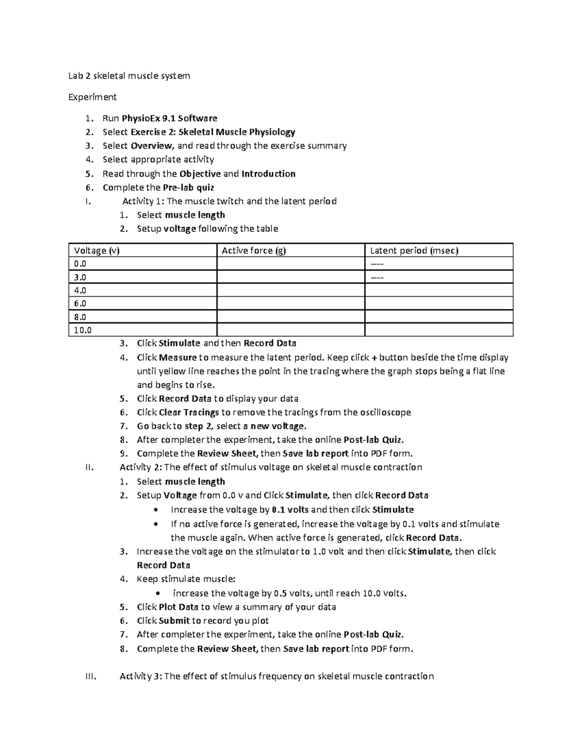Lab 2 skeletal muscle system-2 - Lab 2 skeletal muscle system ...