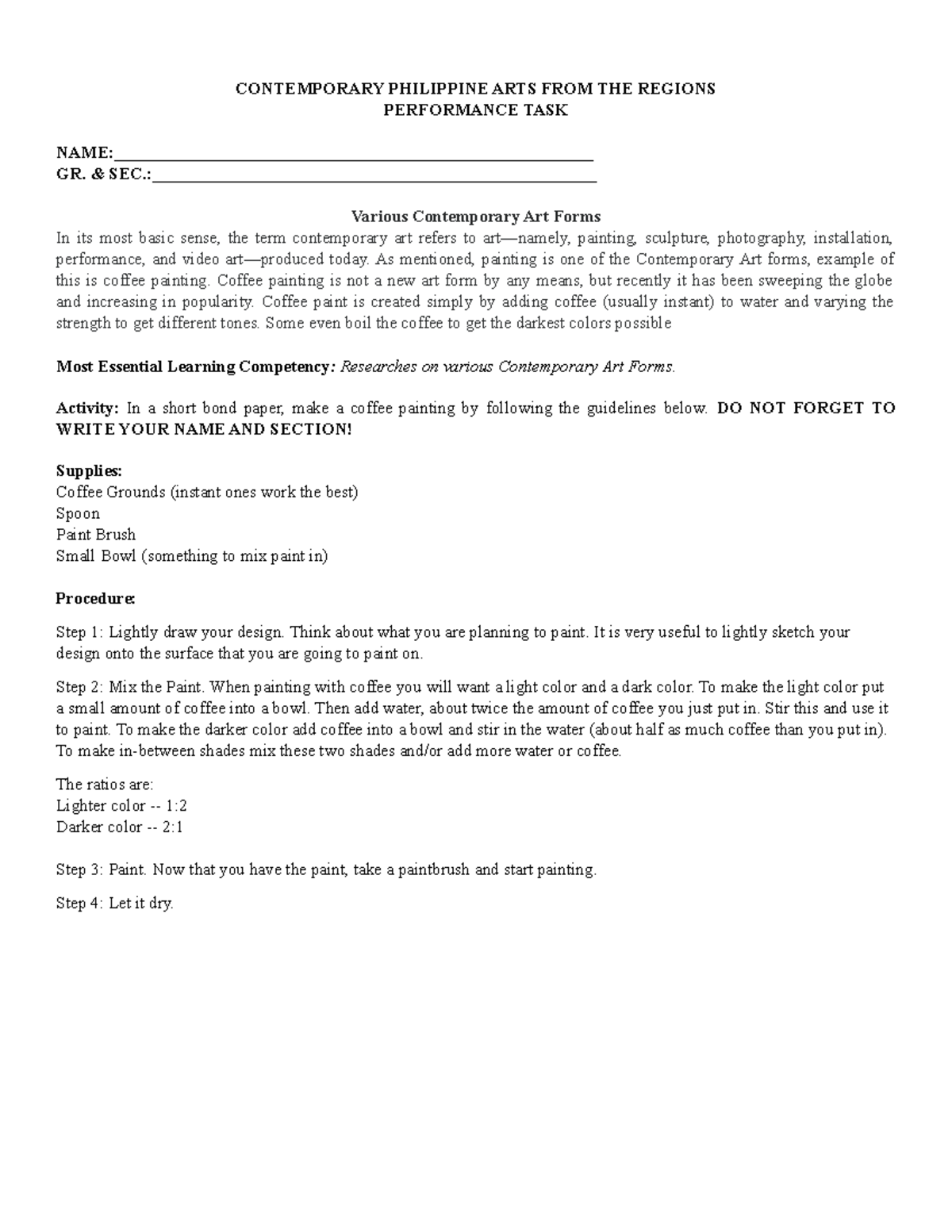 LAS CPAR with Rubric - None. This is for Learning Activity Sheet ...