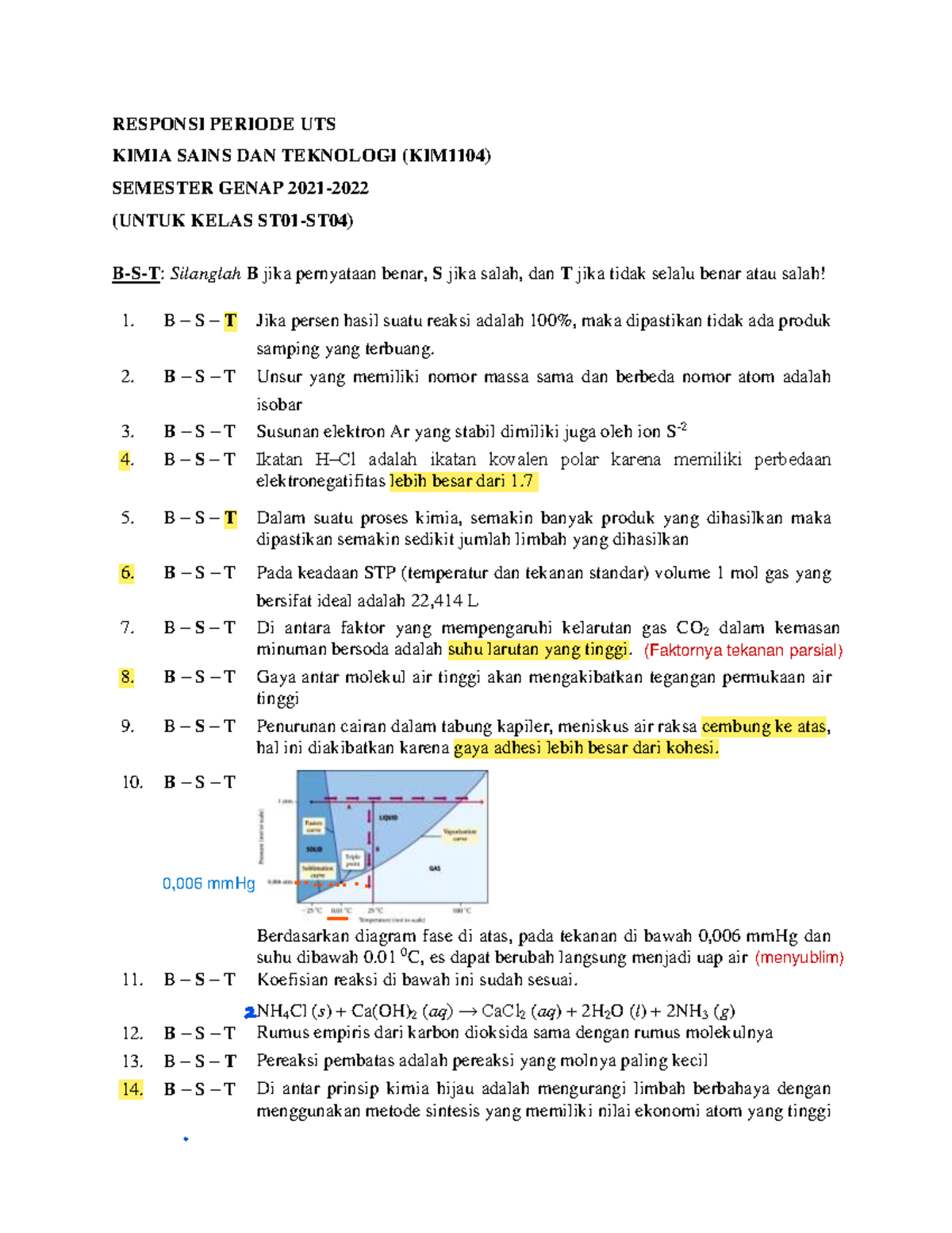 KJ Untuk Kelas ST01-ST04 Responsi Periode UTS Asisten - RESPONSI PERIODE UTS KIMIA SAINS DAN ...