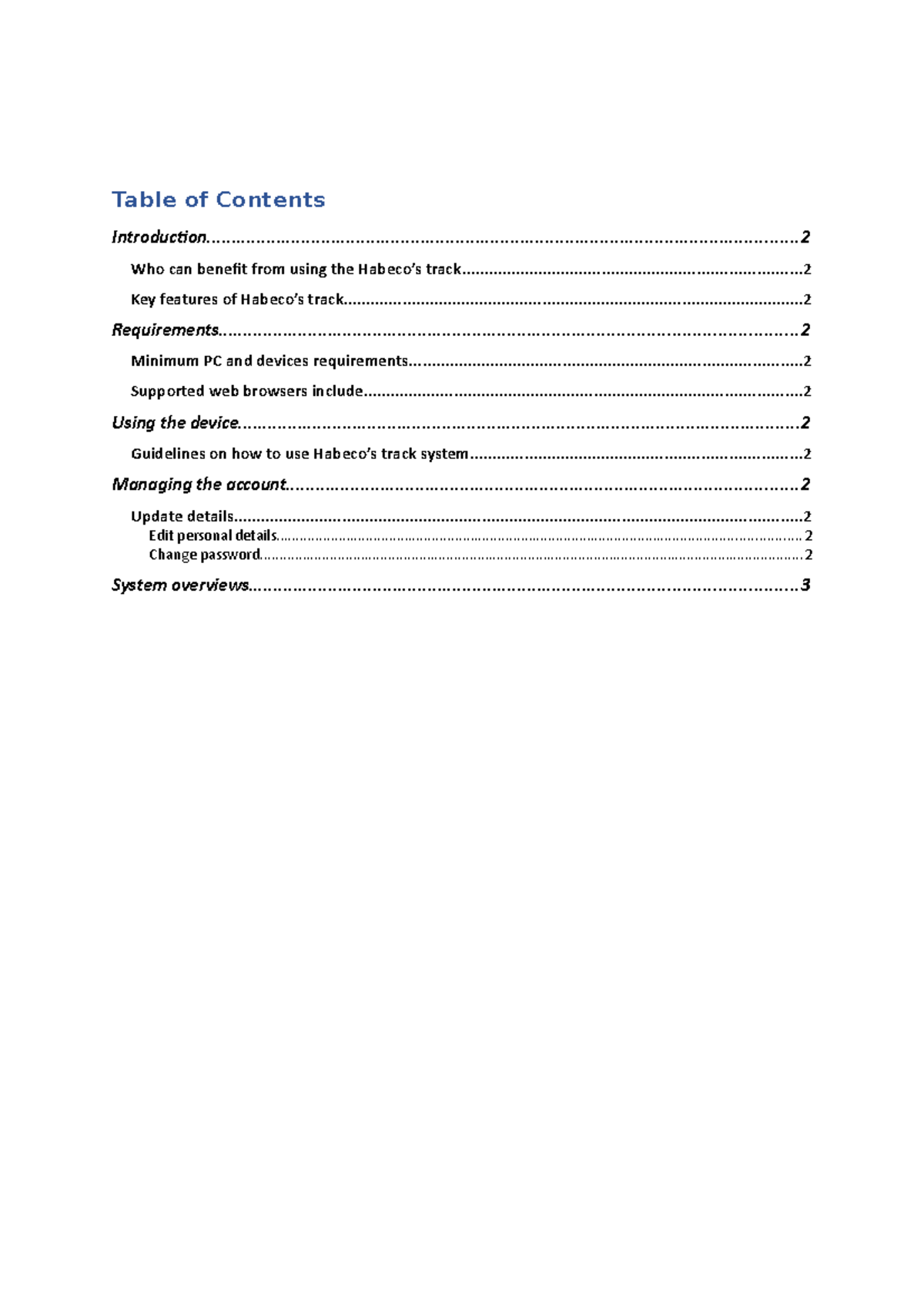 ICT10002 user guidelines - Table of Contents - Studocu