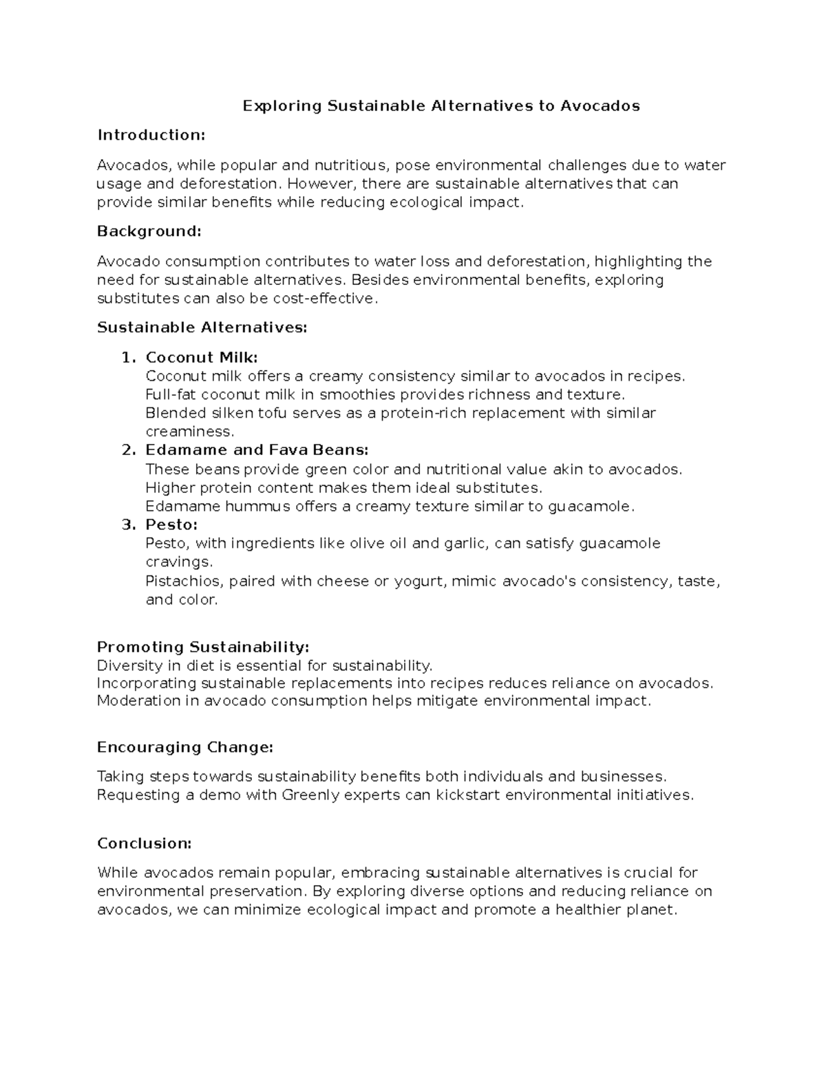 Exploring Sustainable Alternatives to Avocados - Exploring Sustainable ...