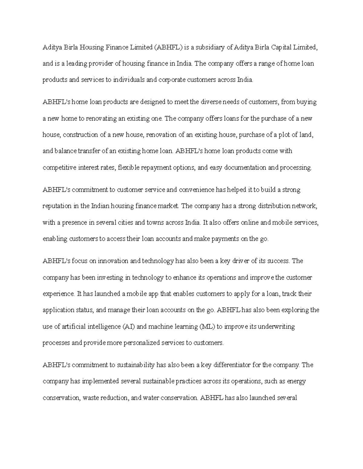 17 - Aditya birla and associates - Aditya Birla Housing Finance Limited ...