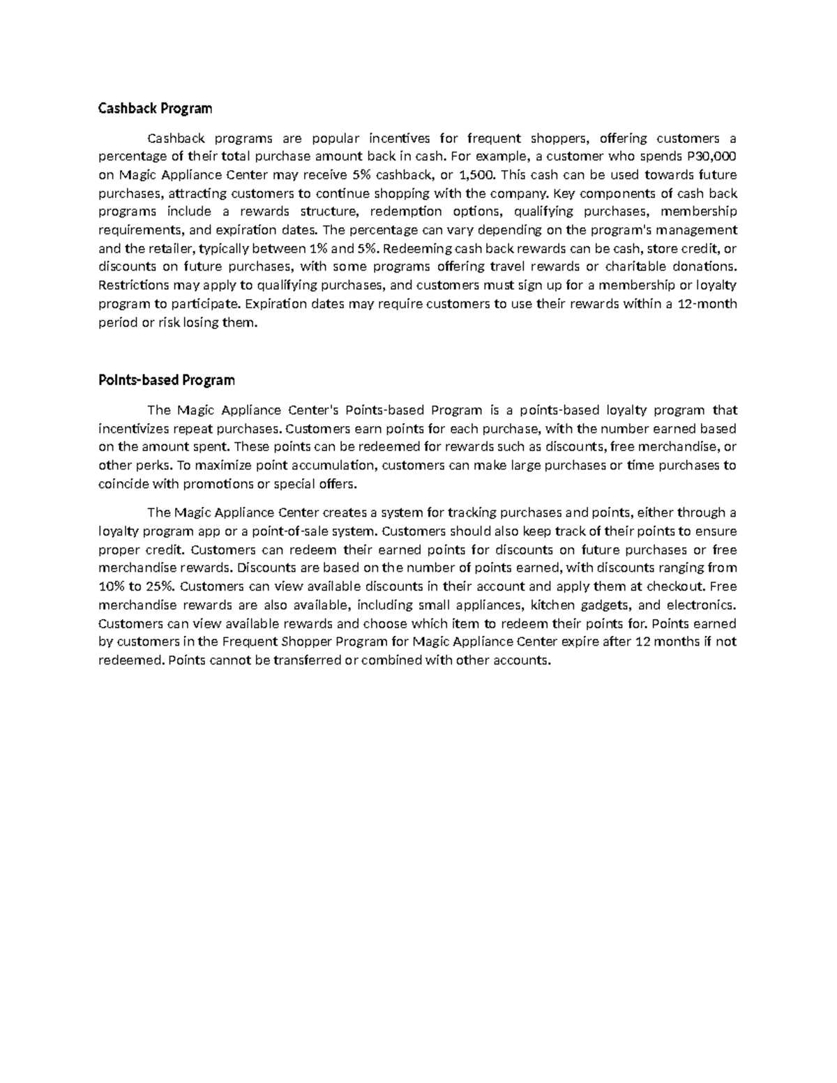 Frequent-Shoppers-Program - Cashback Program Cashback programs are ...