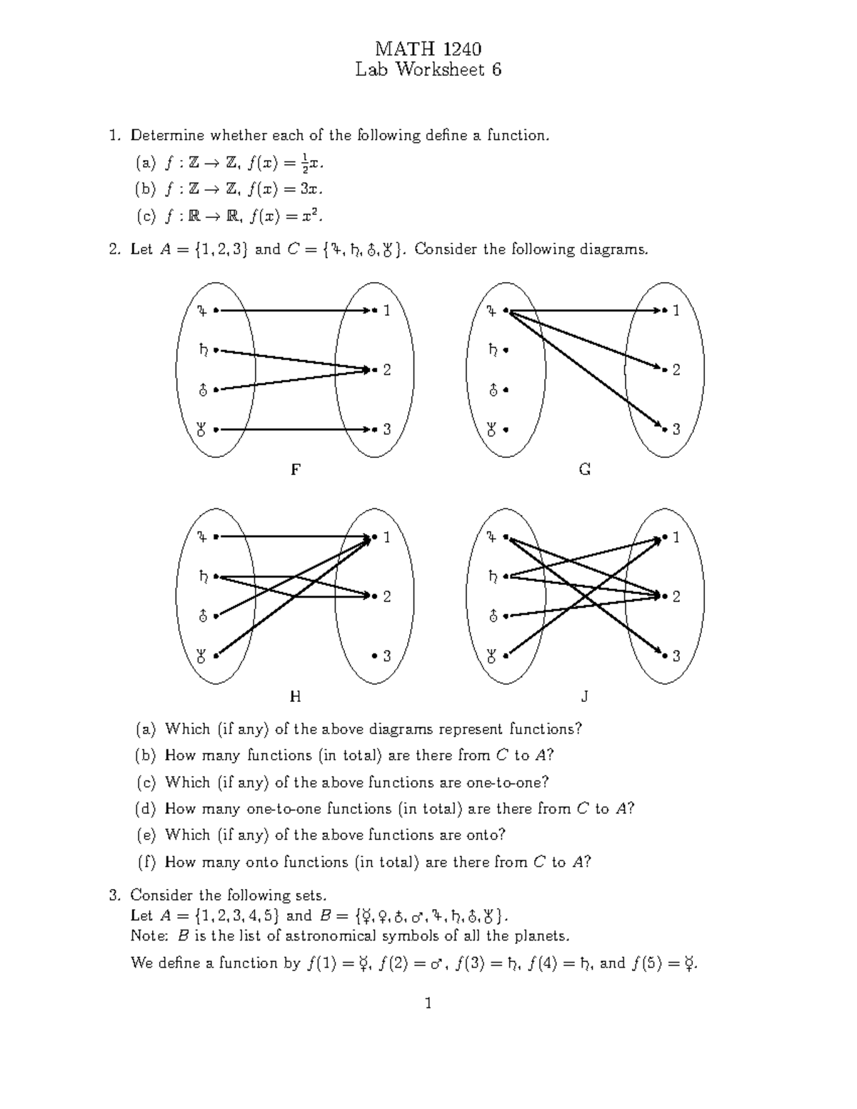 Worksheet 6 - MATH 1200 - U of M - Studocu