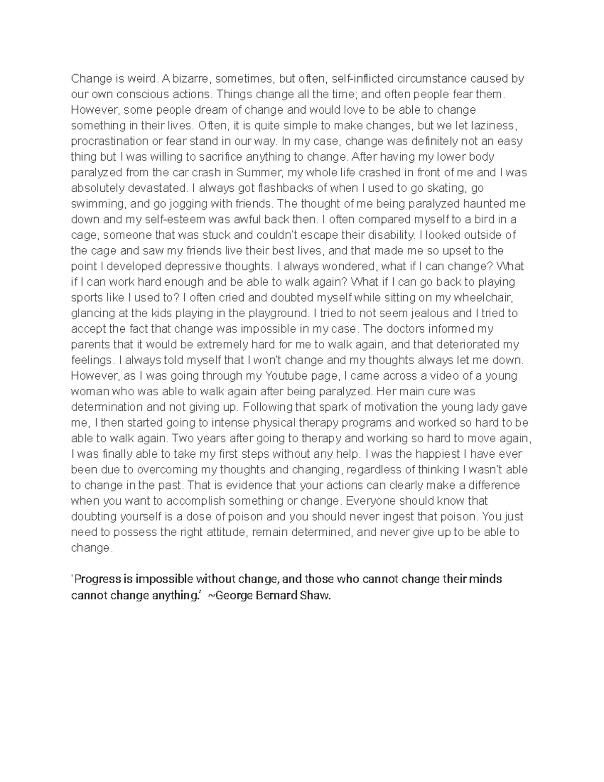 Literary Response Worksheet - Change is weird. A bizarre, sometimes ...