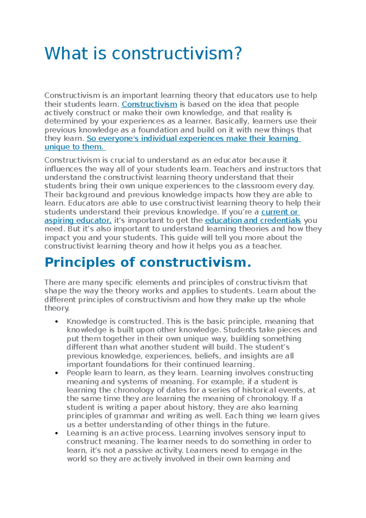 Constructivism Lecture Notes What Is Constructivism Constructivism Is An Important Learning