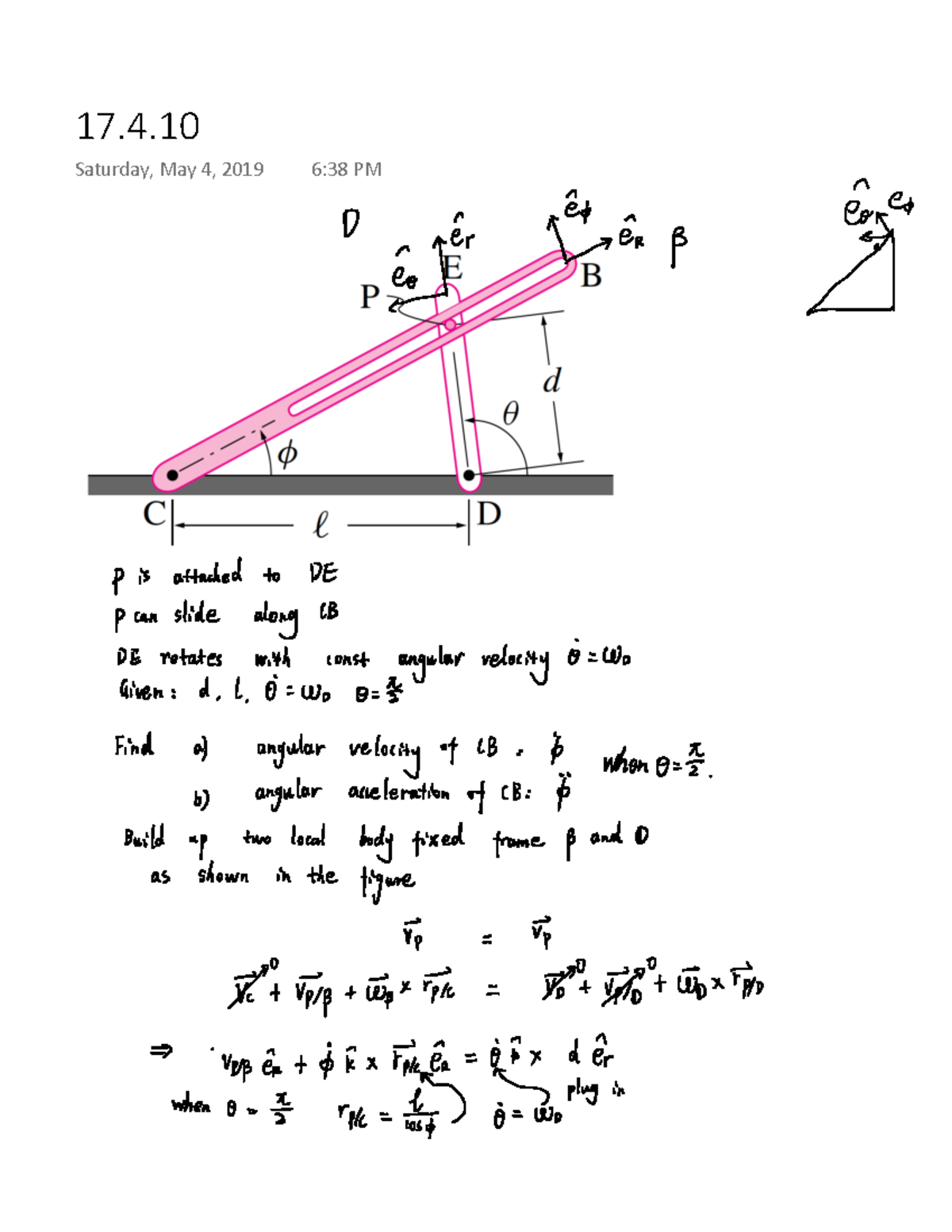 17 - HW Solutions from MAE 2030 taught by Professor Andy Ruina during ...