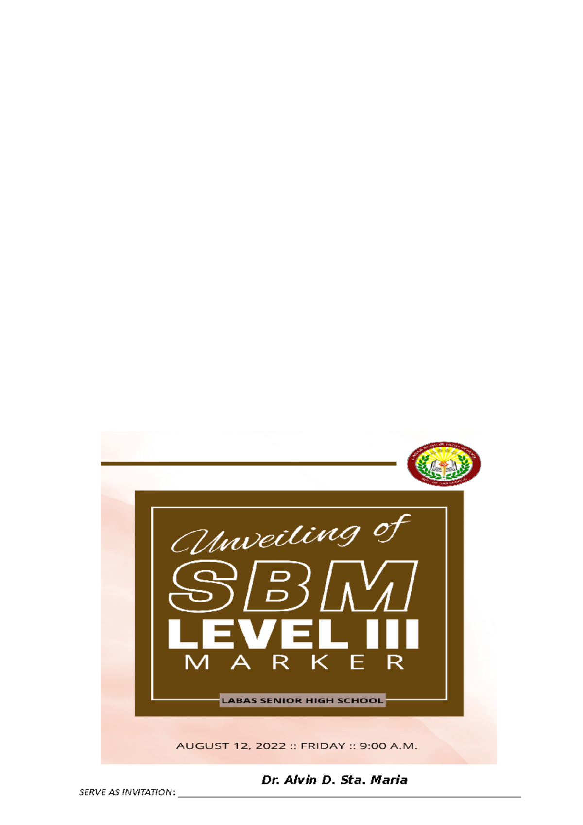 Invitation - Dr. Sta. Maria - SERVE AS INVITATION : - Studocu