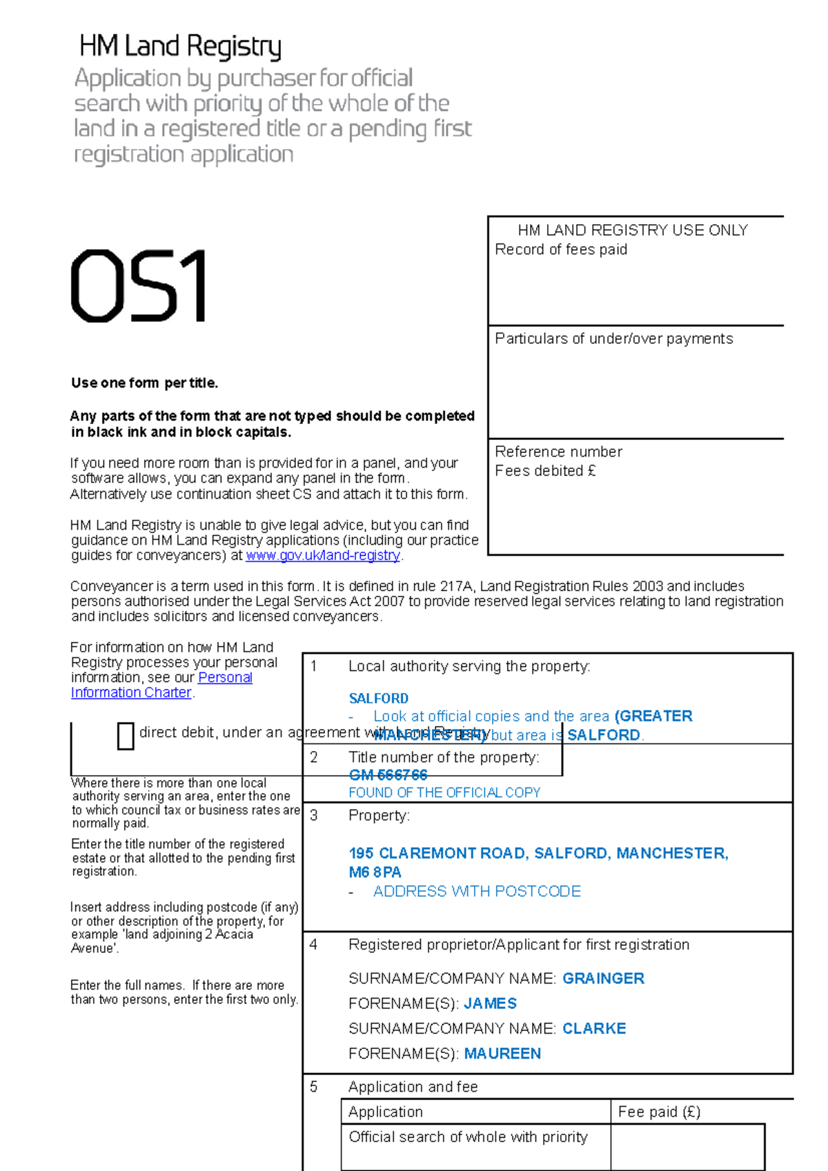 OS1 - Blank Form - Use one form per title. Any parts of the form that ...
