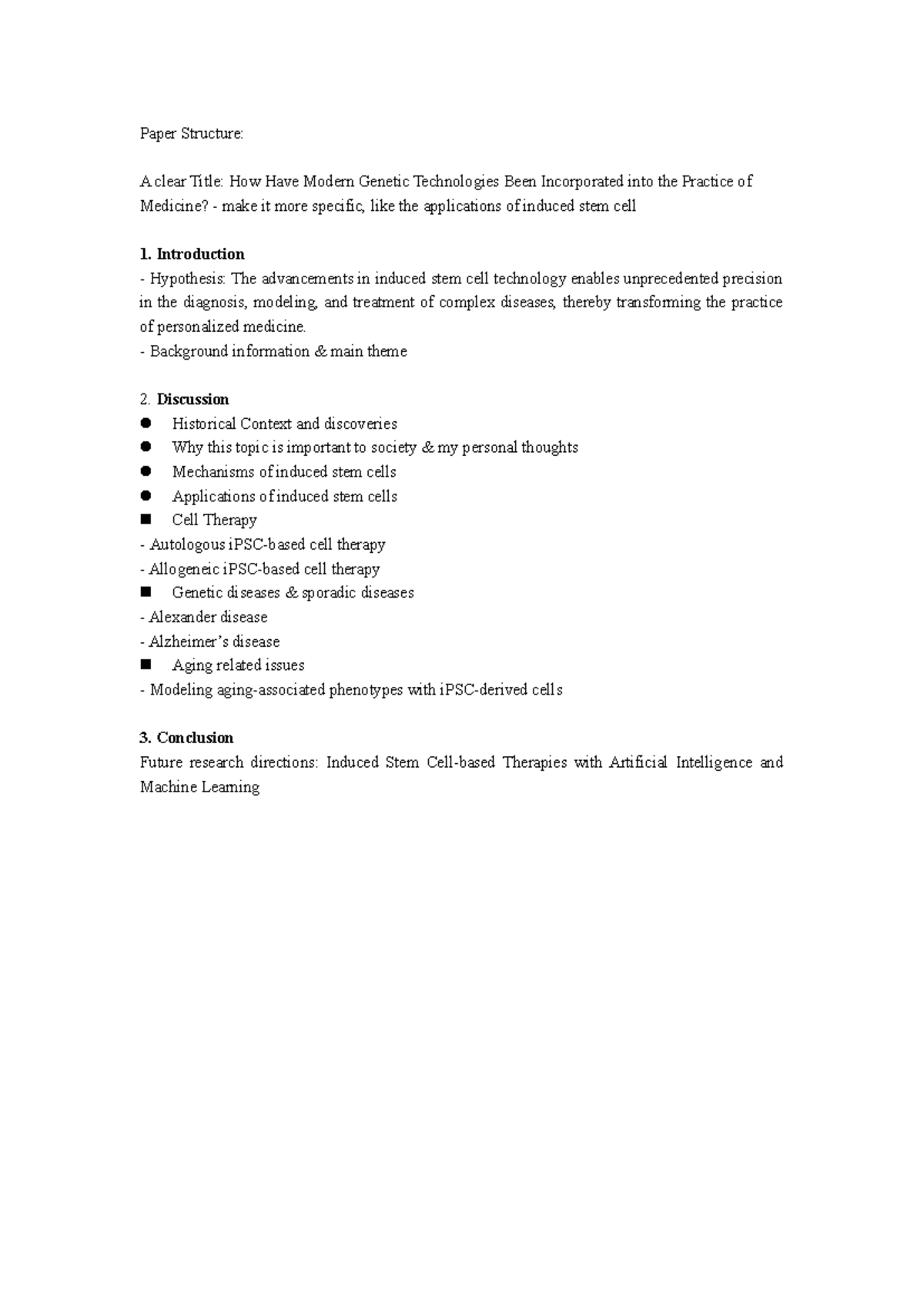 Paper Structure - Background information & main theme Discussion ...