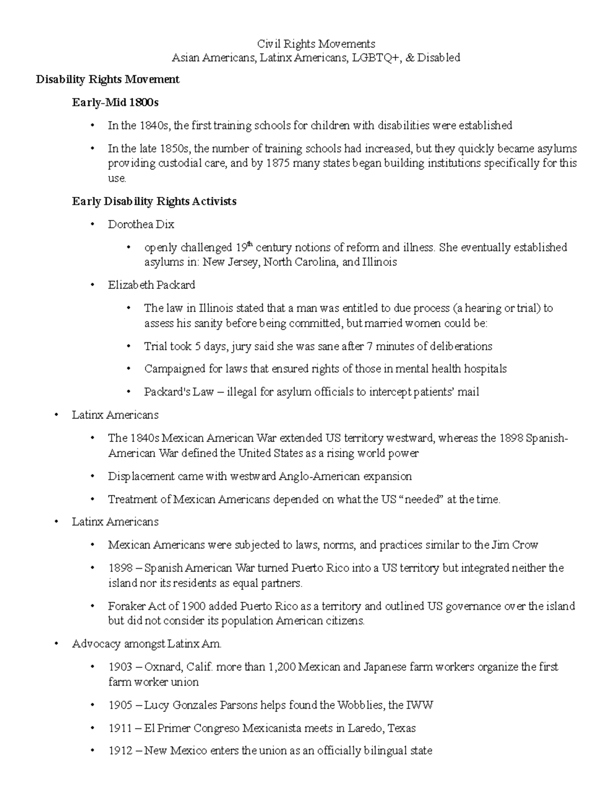 Civil Rights Movements - Civil Rights Movements Asian Americans, Latinx ...