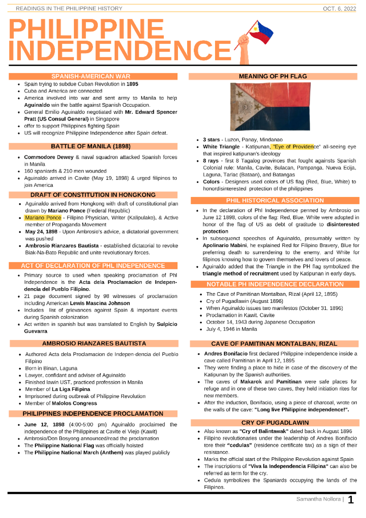 Philippine Independence - Readings in Philippine History - Studocu