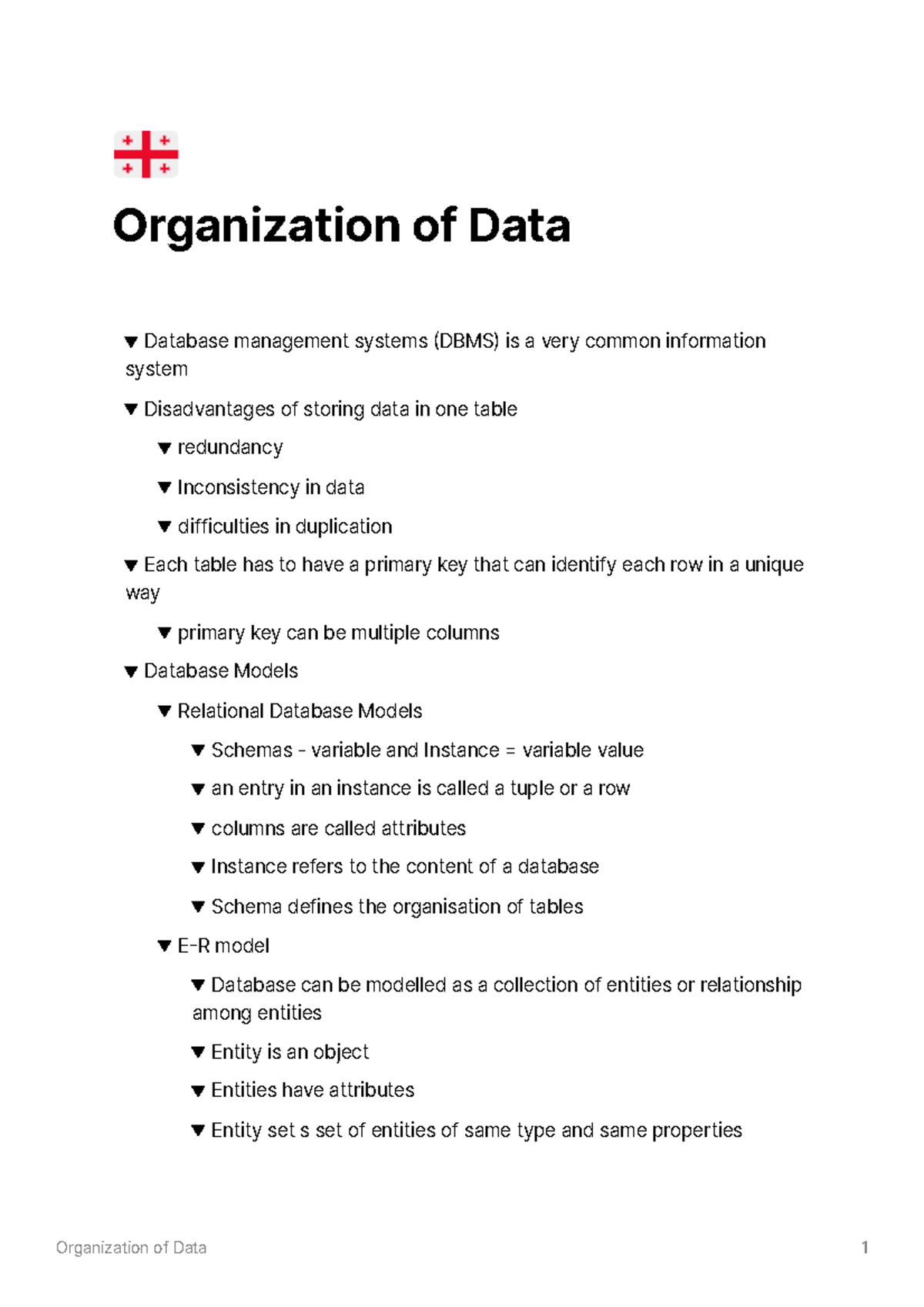 Organization Of Data Lecture Notes For Org Organization Of Data 1 Organization Of Data