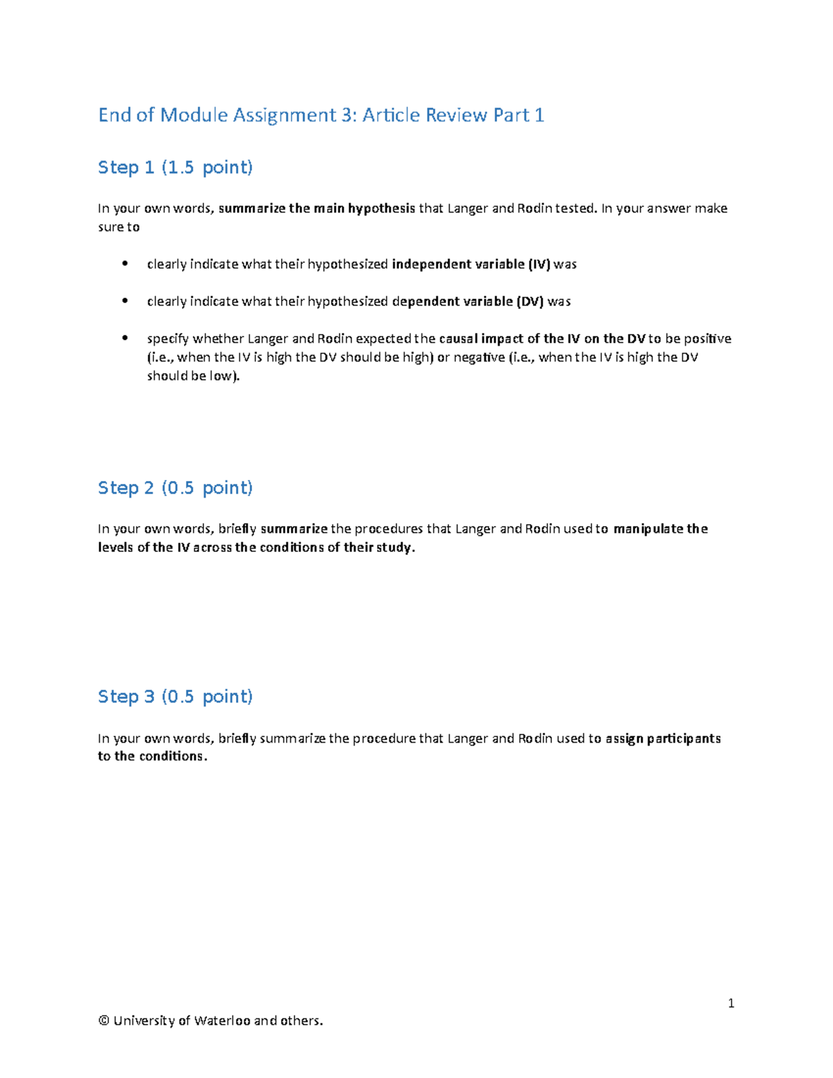 Assignment 3 article review pt1 - BIOL 235 - AU - Studocu