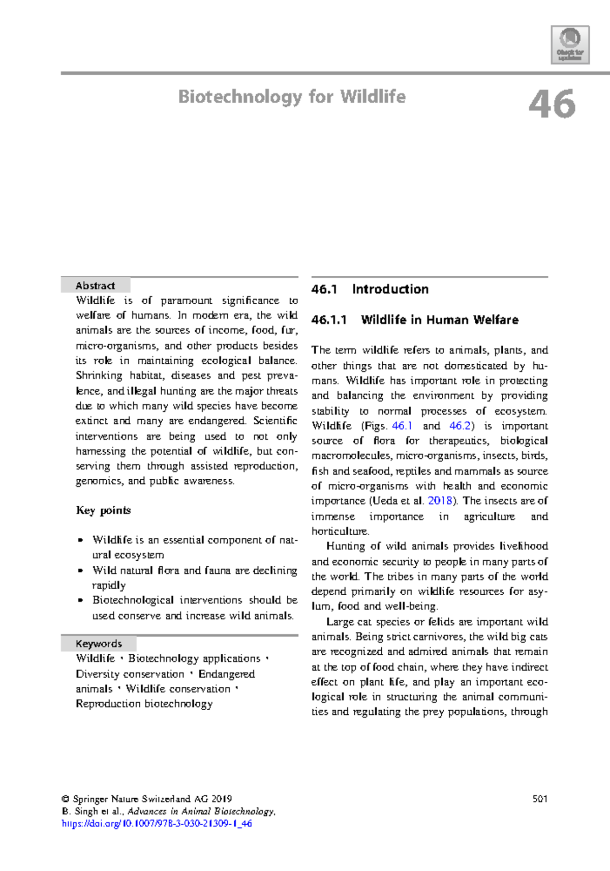 Biotech for Wildlife - Article - 46 Biotechnology for Wildlife Abstract ...
