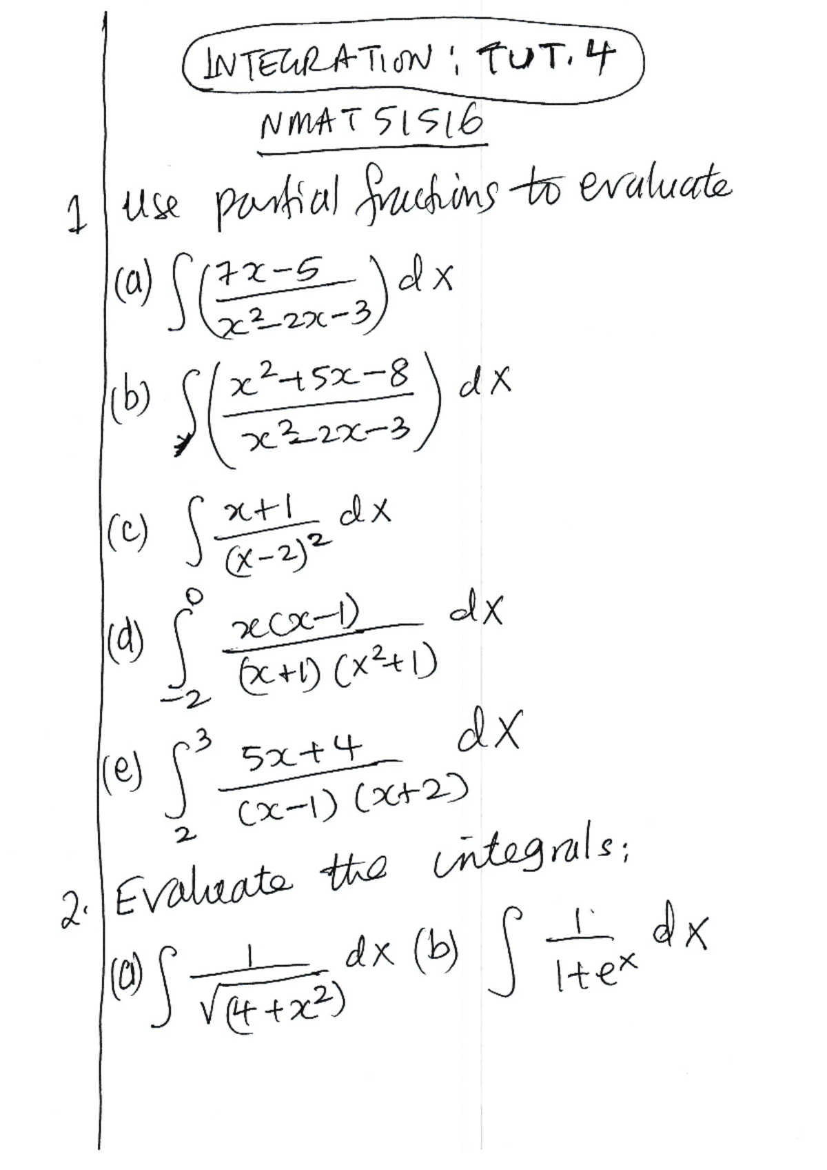 Tutorial 7 4-Integration - SMTH011 - Studocu