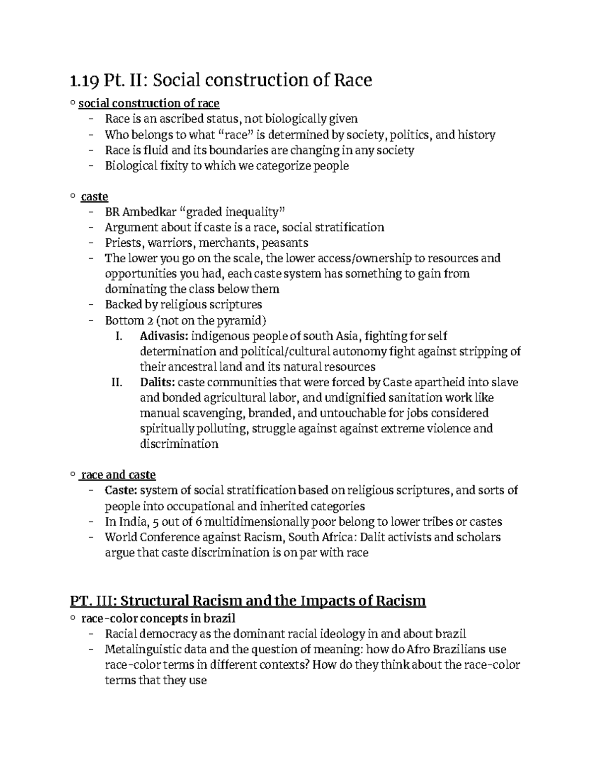 Cultural anthropology social construction of race - 1 Pt. II: Social ...
