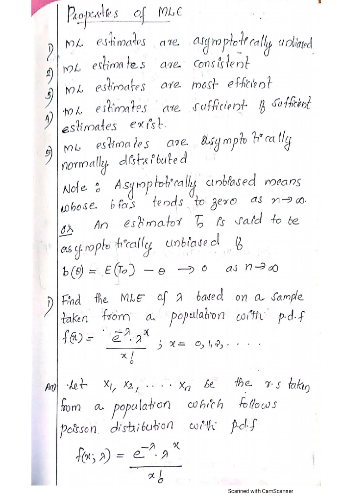 Estimation - Properties of MLE - Probablity and statistics - Studocu