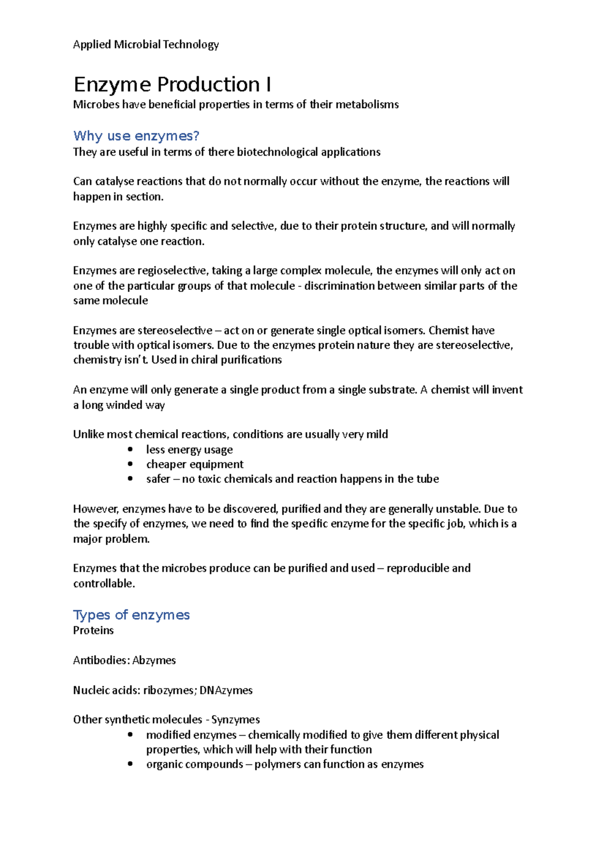 Applied Microbiology Enzyme Production I - Applied Microbial Technology ...