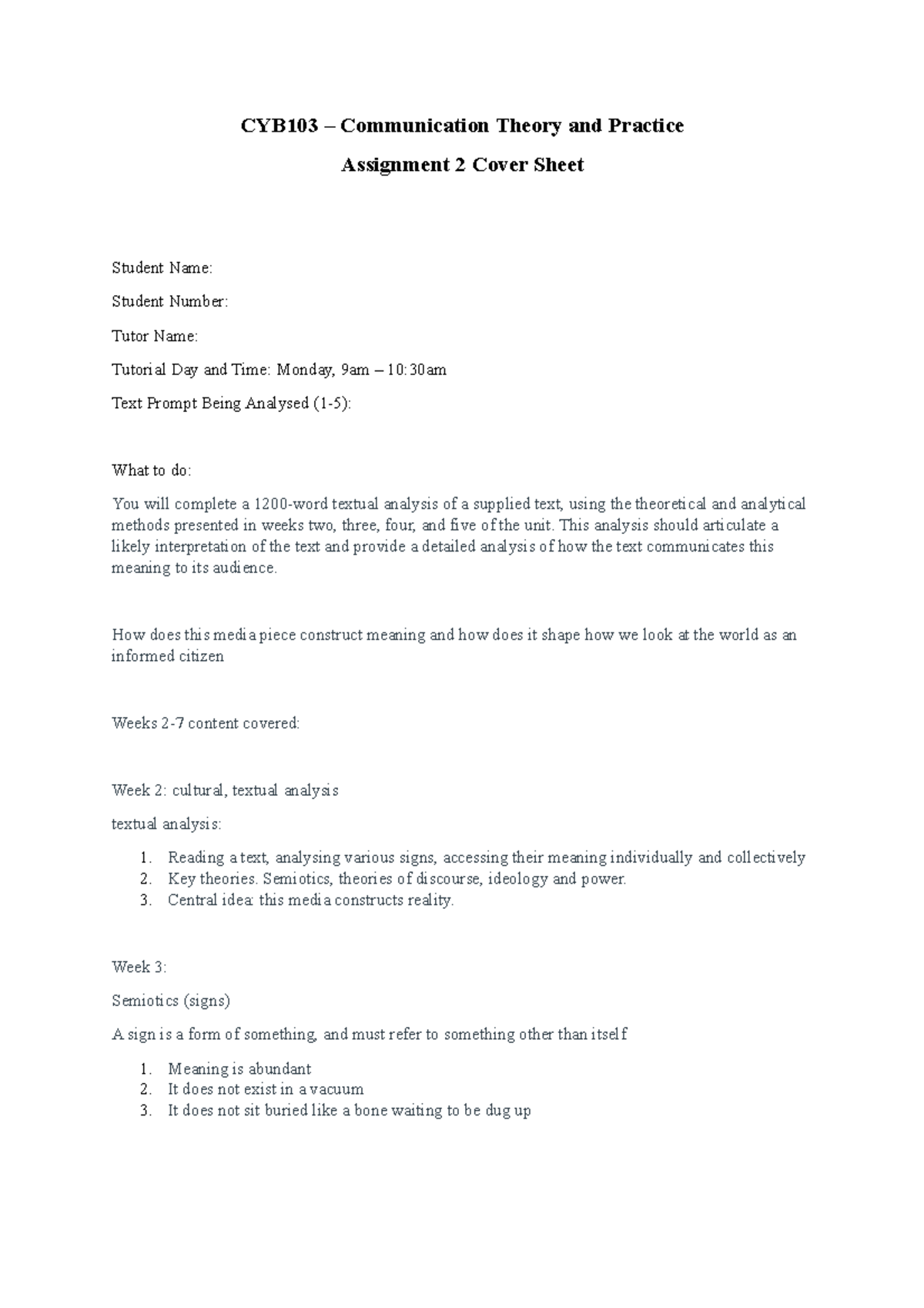 CYB103 A2 n11412071 - A2 assignment notes - CYB103 – Communication ...