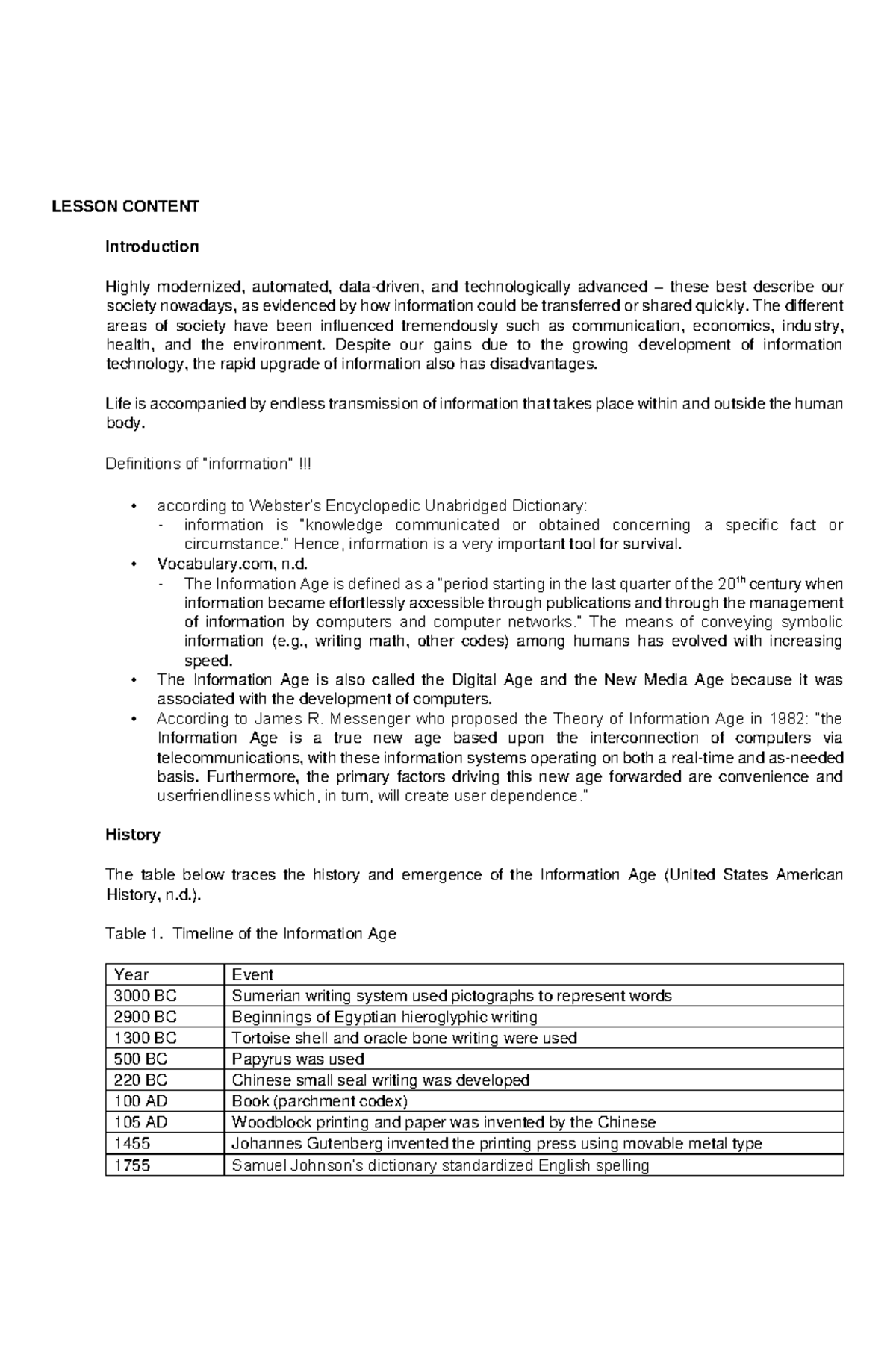 Science, Technology and Society Lesson 11 - LESSON CONTENT Introduction ...