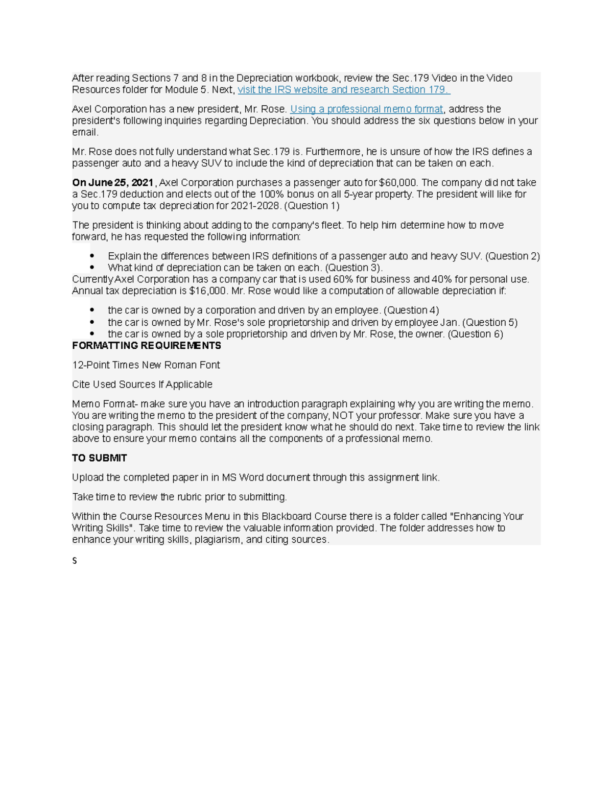 Module 5 HW Part 2 Writing Assignment - Directions - After reading ...