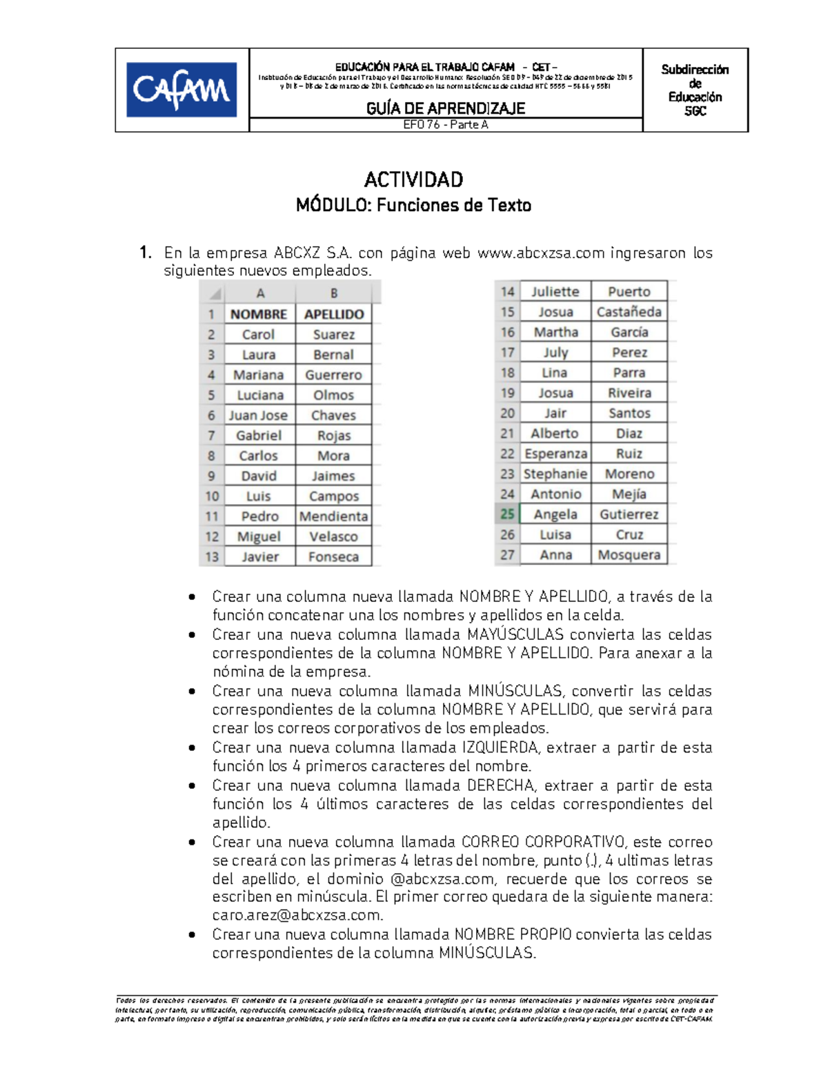 A07 EB - EDUCACIÓN PARA EL TRABAJO CAFAM - CET - Institución de ...