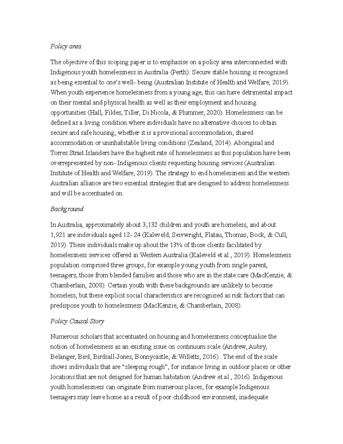 Class notes 5 - Policy area The objective of this scoping paper is to ...