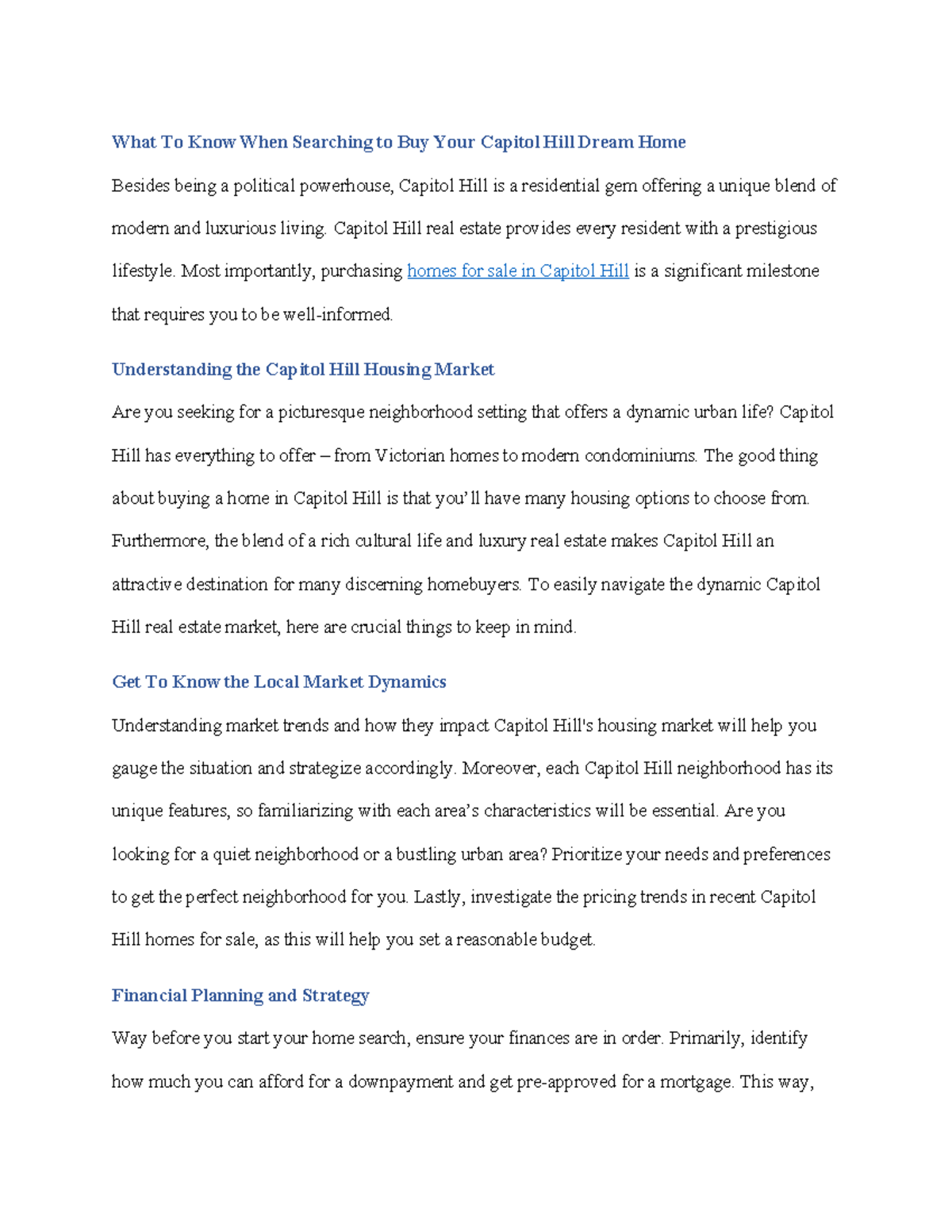 Capitol Hill 2 - ghhdf - What To Know When Searching to Buy Your ...