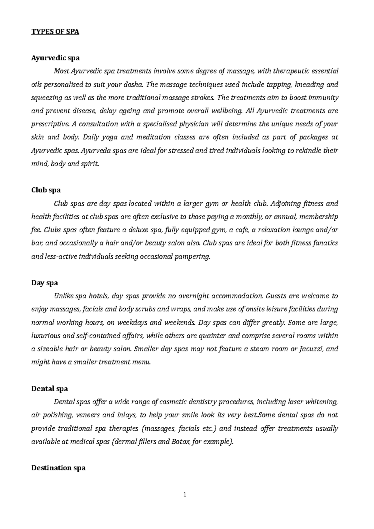 Spa notes - Spa Treatments - TYPES OF SPA Ayurvedic spa Most Ayurvedic ...