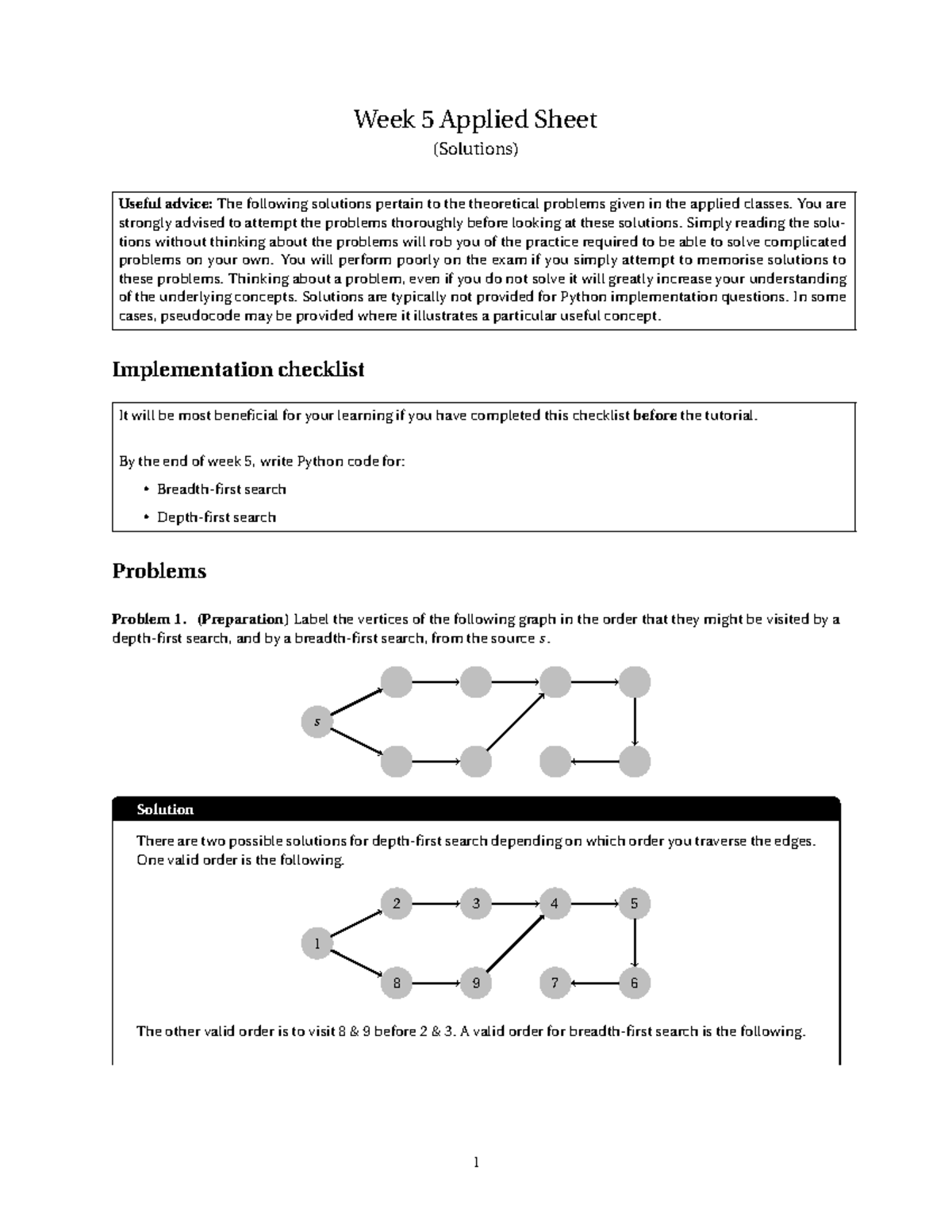 FIT2014 Week 5 Applied Session Solutions - Week 5 Applied Sheet (Solutions) Useful advice: The ...