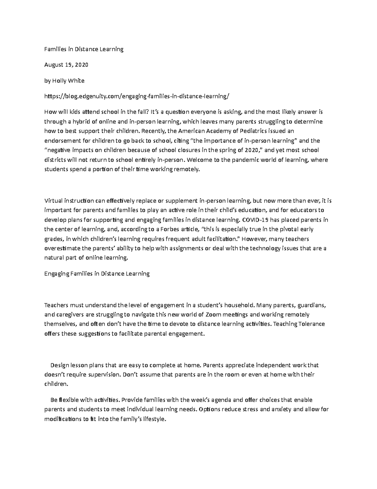 Families in the Modular Distance Learning - Families in Distance ...