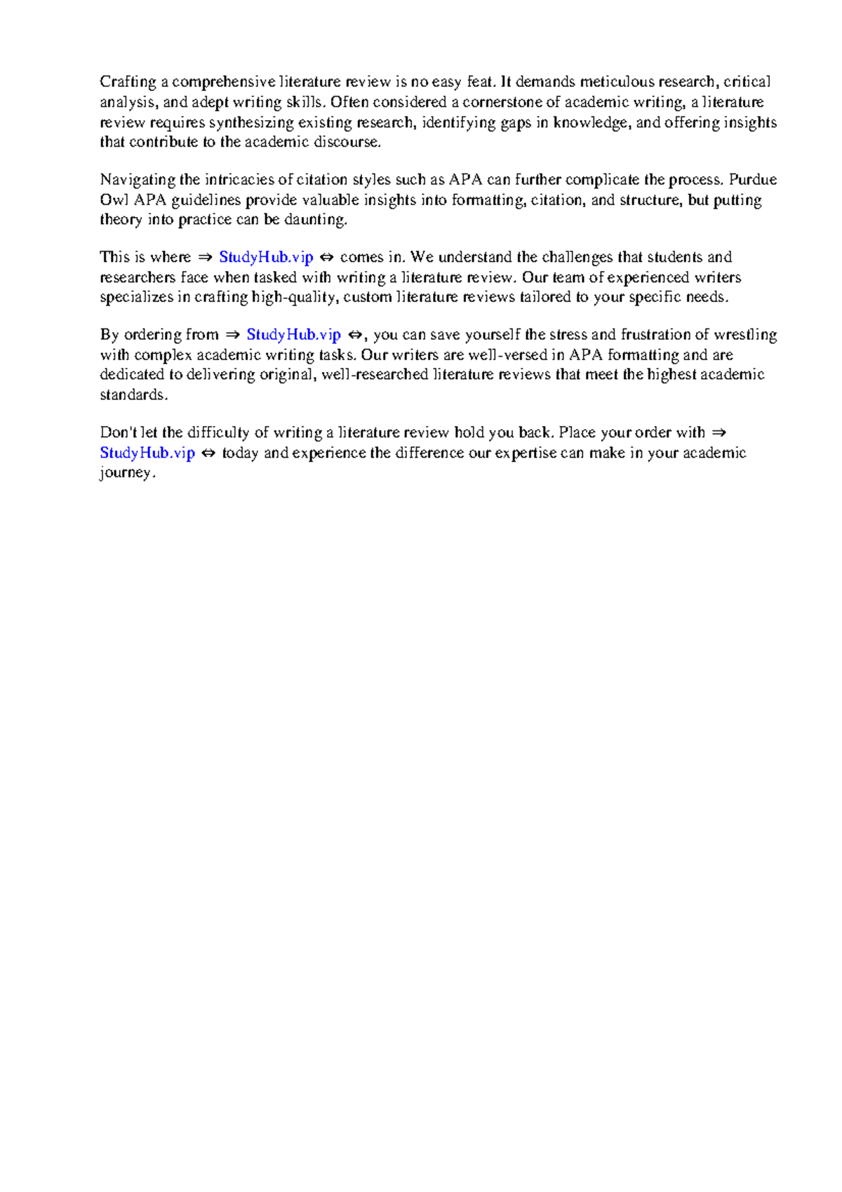 Purdue Owl Apa Literature Review - Crafting a comprehensive literature ...