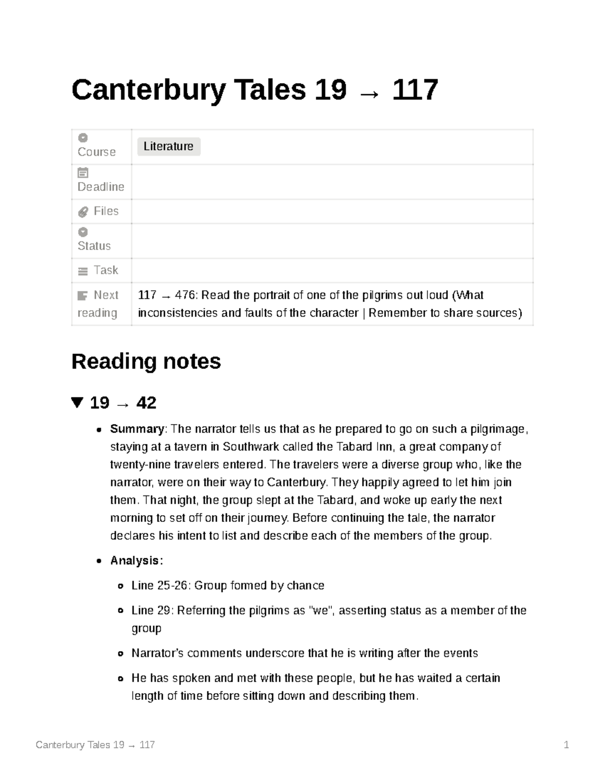 Canterbury Tales 19 117 - Canterbury Tales 19 → 117 Course Literature ...