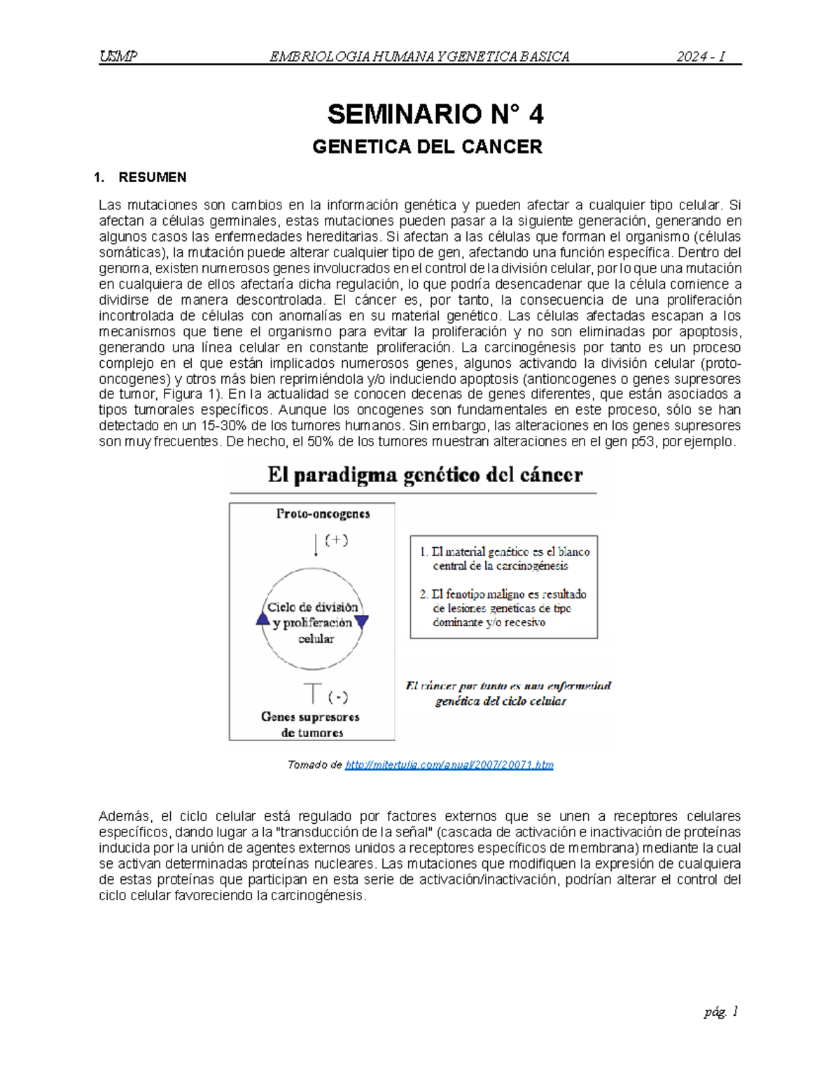 SEM 4 Genetica DEL Cancer 7 - SEMINARIO N° 4 GENETICA DEL CANCER 1 ...